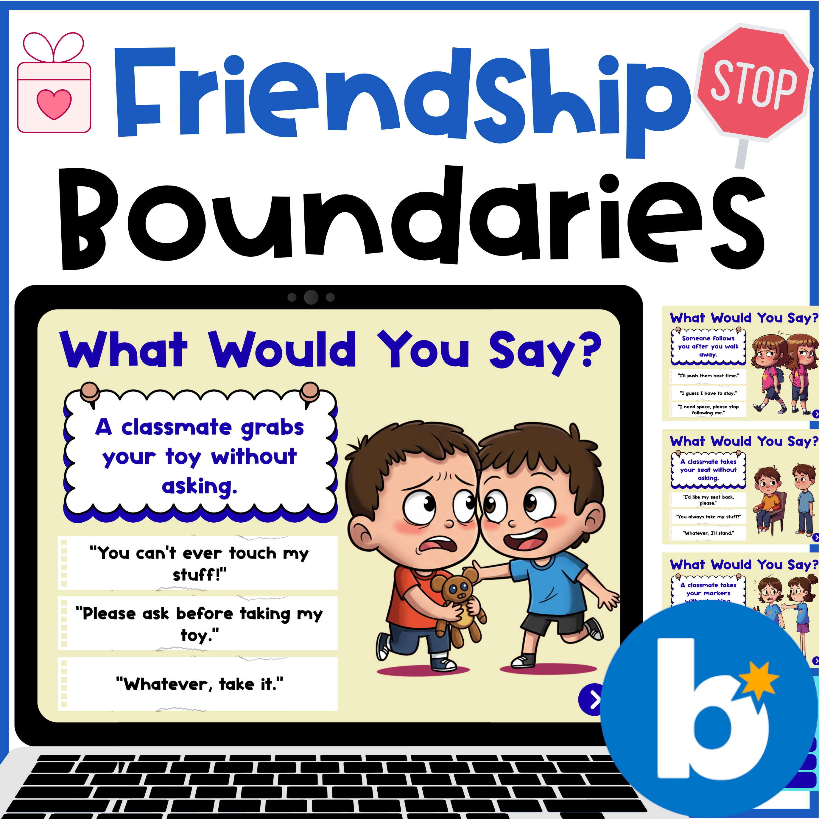 Friendship Boundaries BOOM CARDS | Setting Respecting Boundaries SEL ...