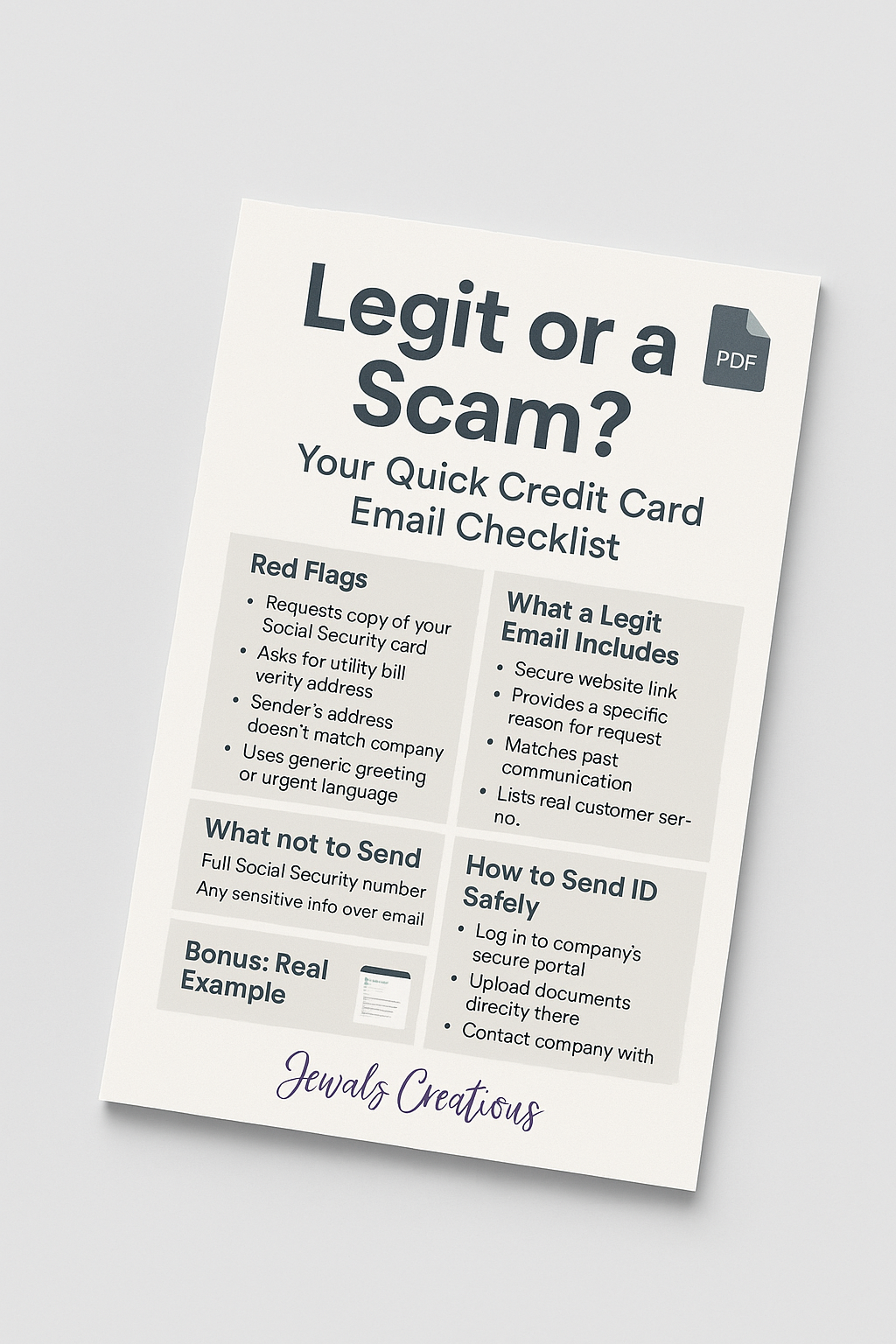 Legit or a Scam? Credit Card Email Checklist (FREE Download) - Payhip