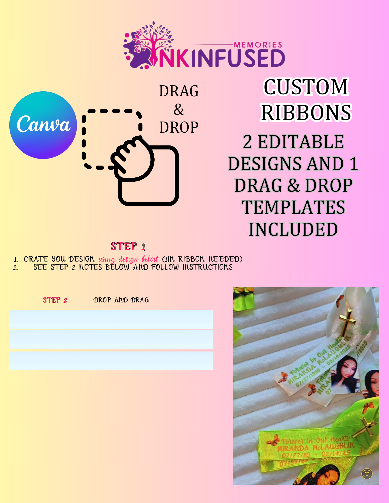 Custom Ribbon (Canva Template) - Payhip