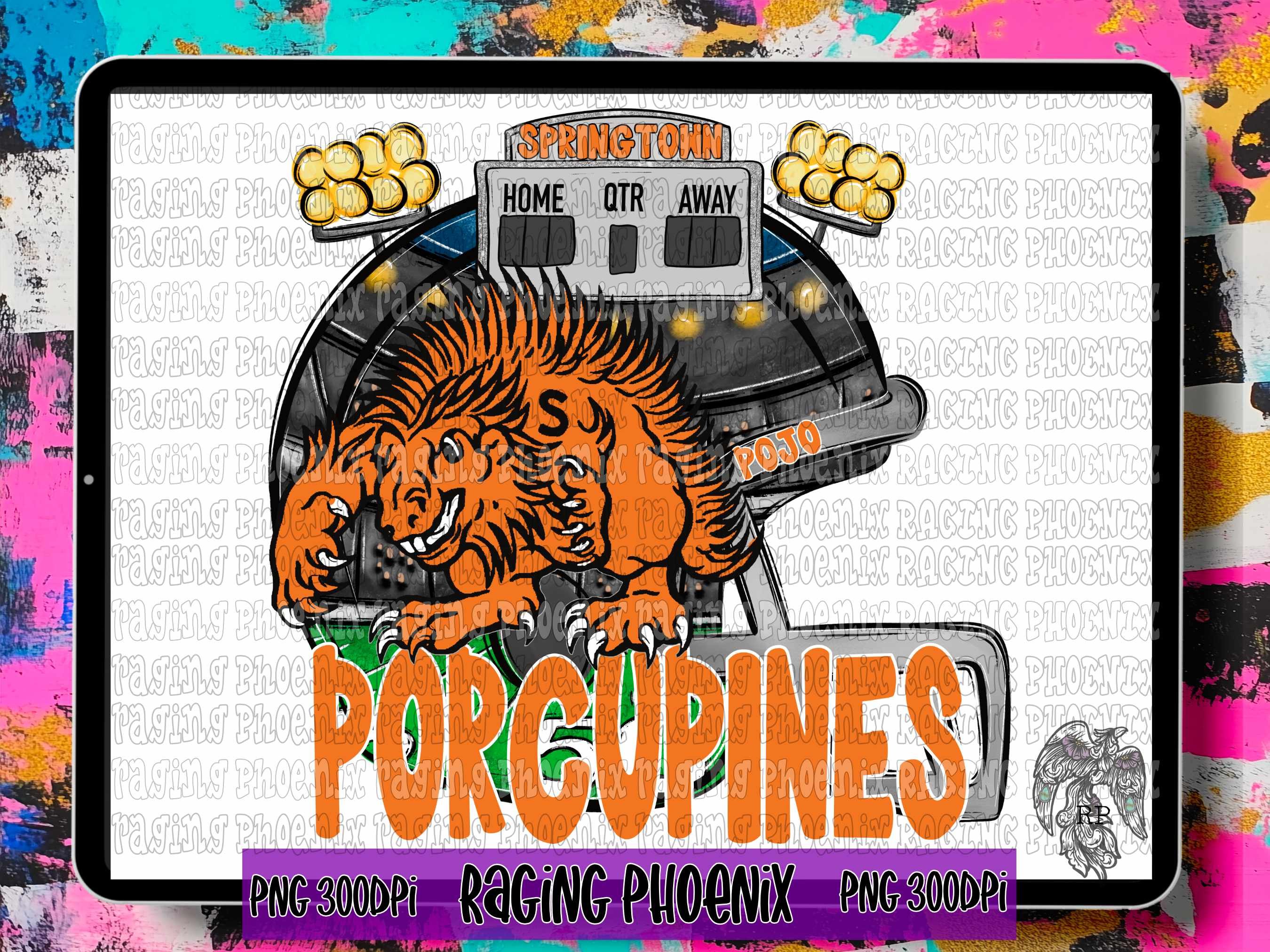 FOOTBALL HELMET SPRINGTOWN PORCUPINES FH137 - Payhip