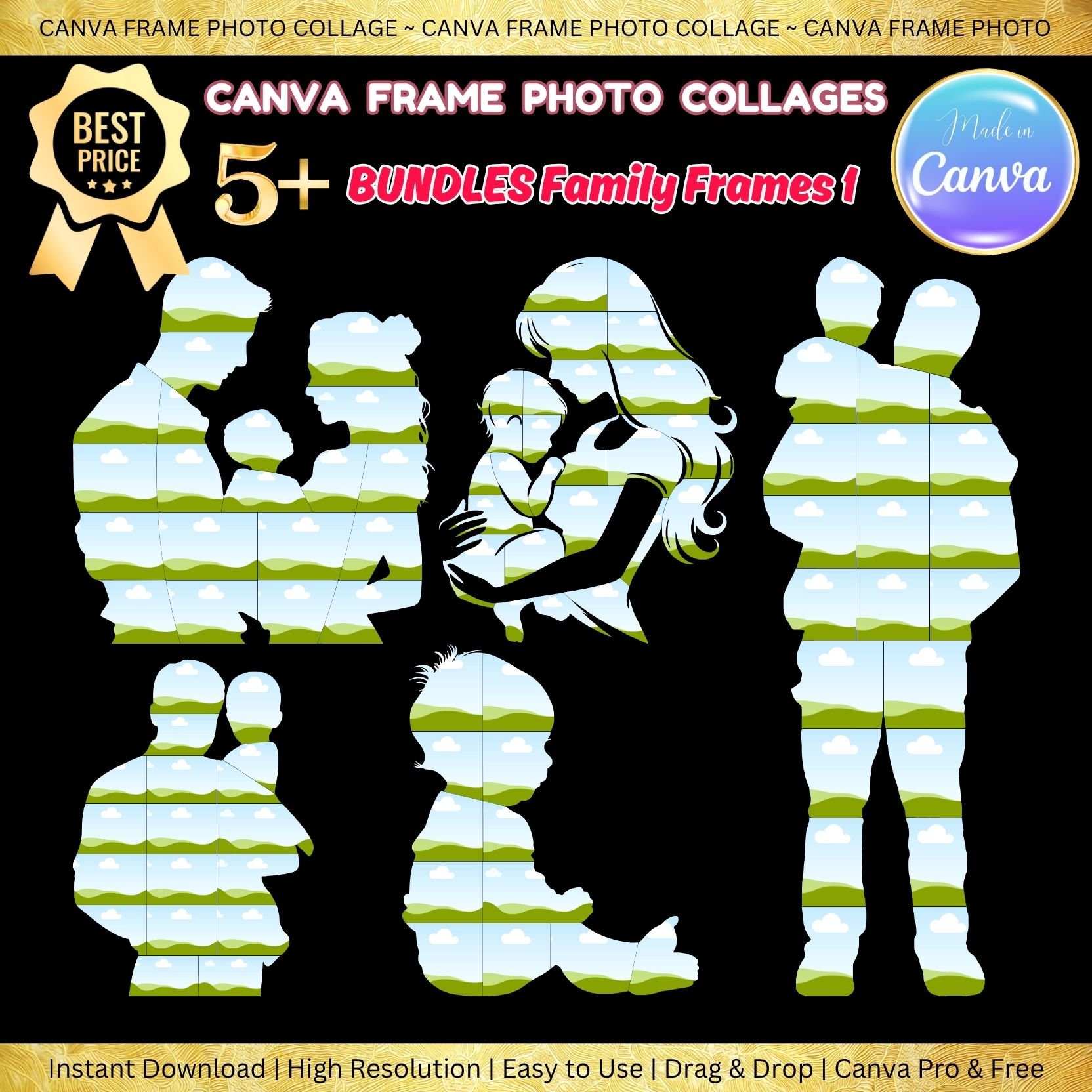 (SAVE 20%) 5 BUNDLES Family Frames 1 - Payhip