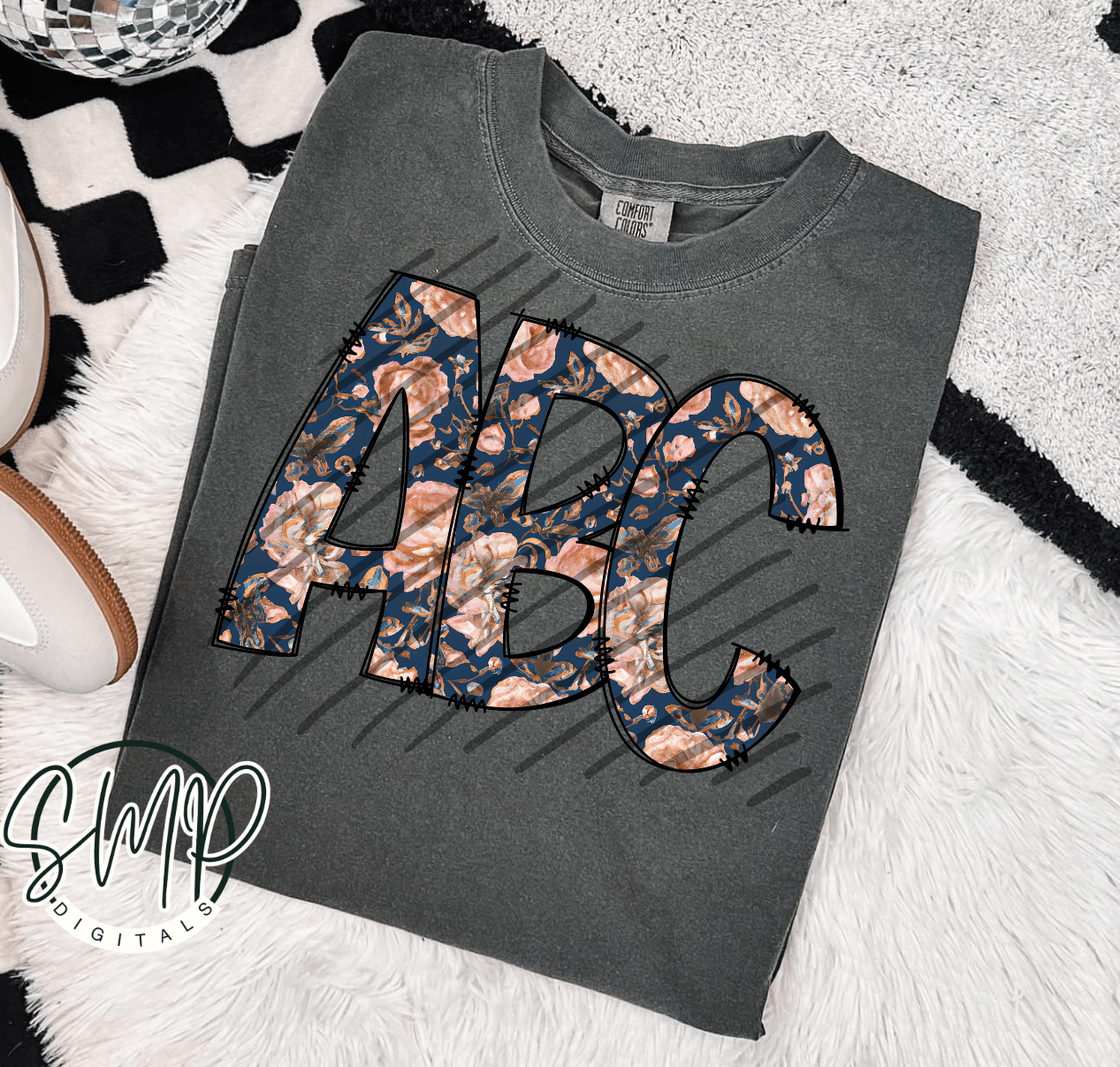 Peach Floral Alpha Set Digital Download - Payhip