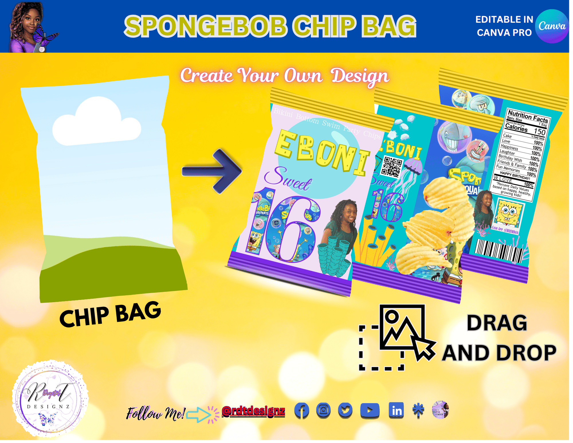 Chip Bag Template -SpongeBob - Payhip