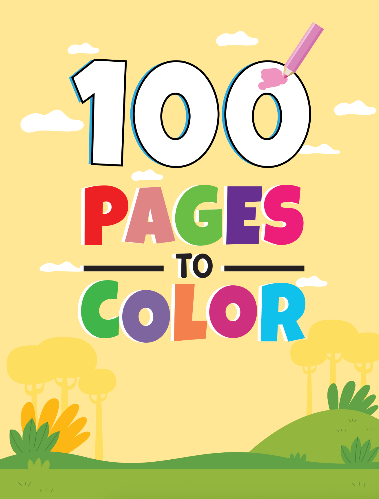 100 Pages of Fun to Color! | Cute Animals, Fruits, Foods & Everyday ...