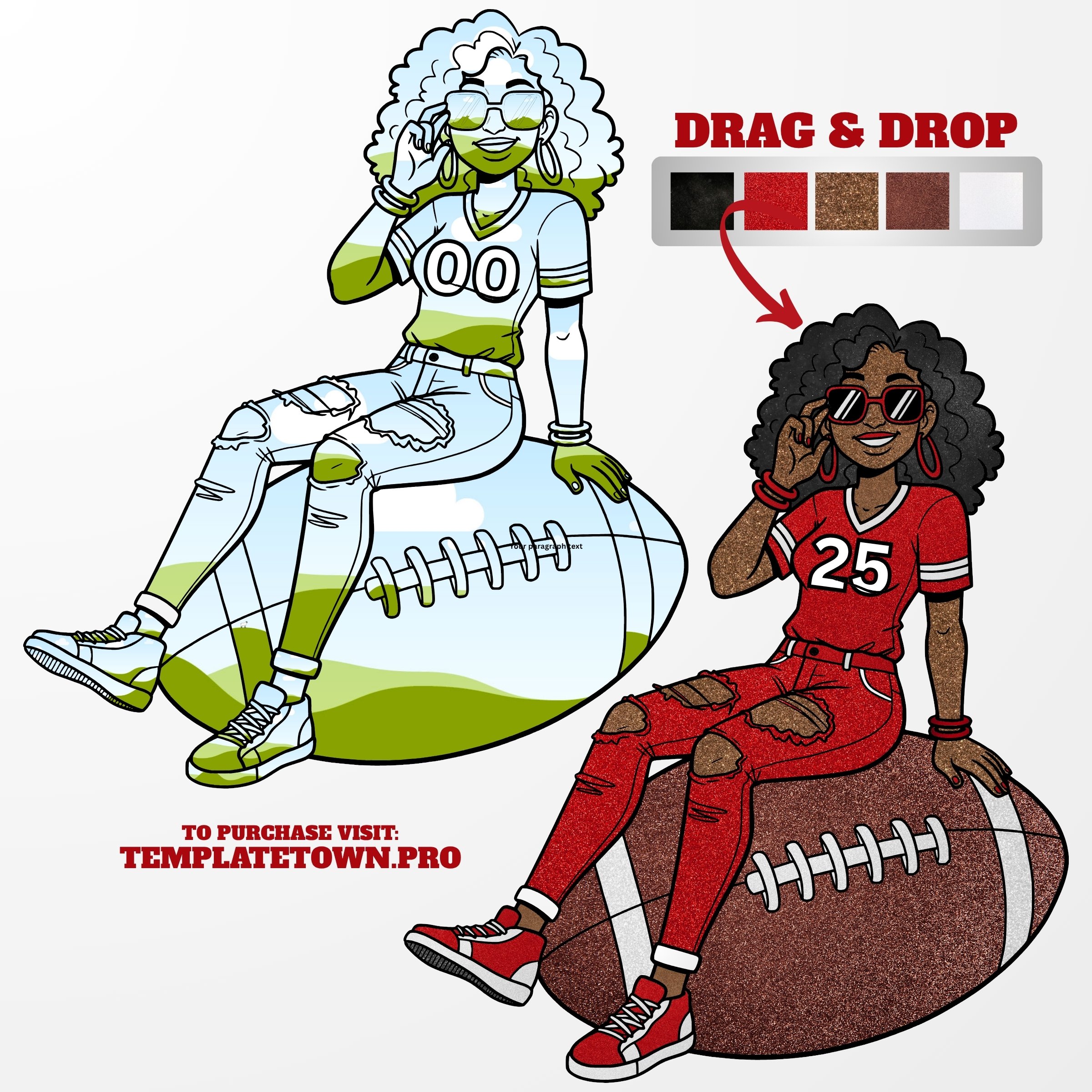 GDG3 | Canva Frames | Drag & Drop Color Frames for Game Day Designs