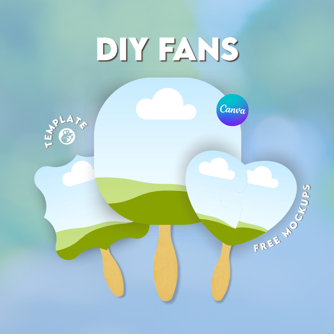 DIY Fan Templates for Canva, 8 Custom Fan Shapes Mockups, Canva Free ...