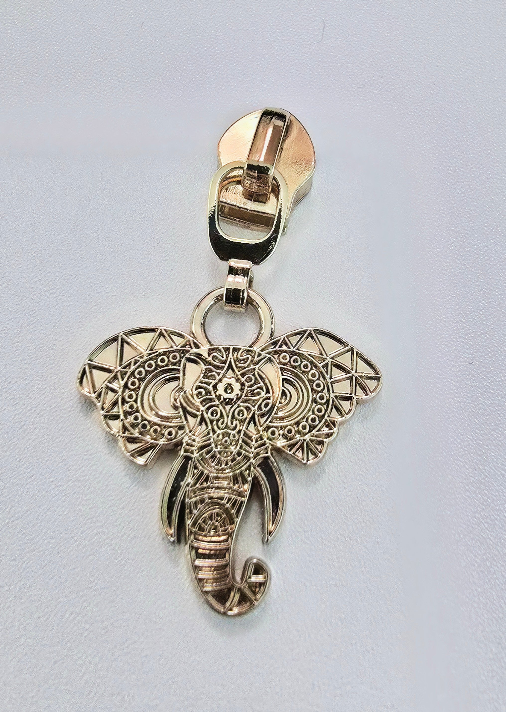 #5 Gold Elephant Zipper Pull - Payhip