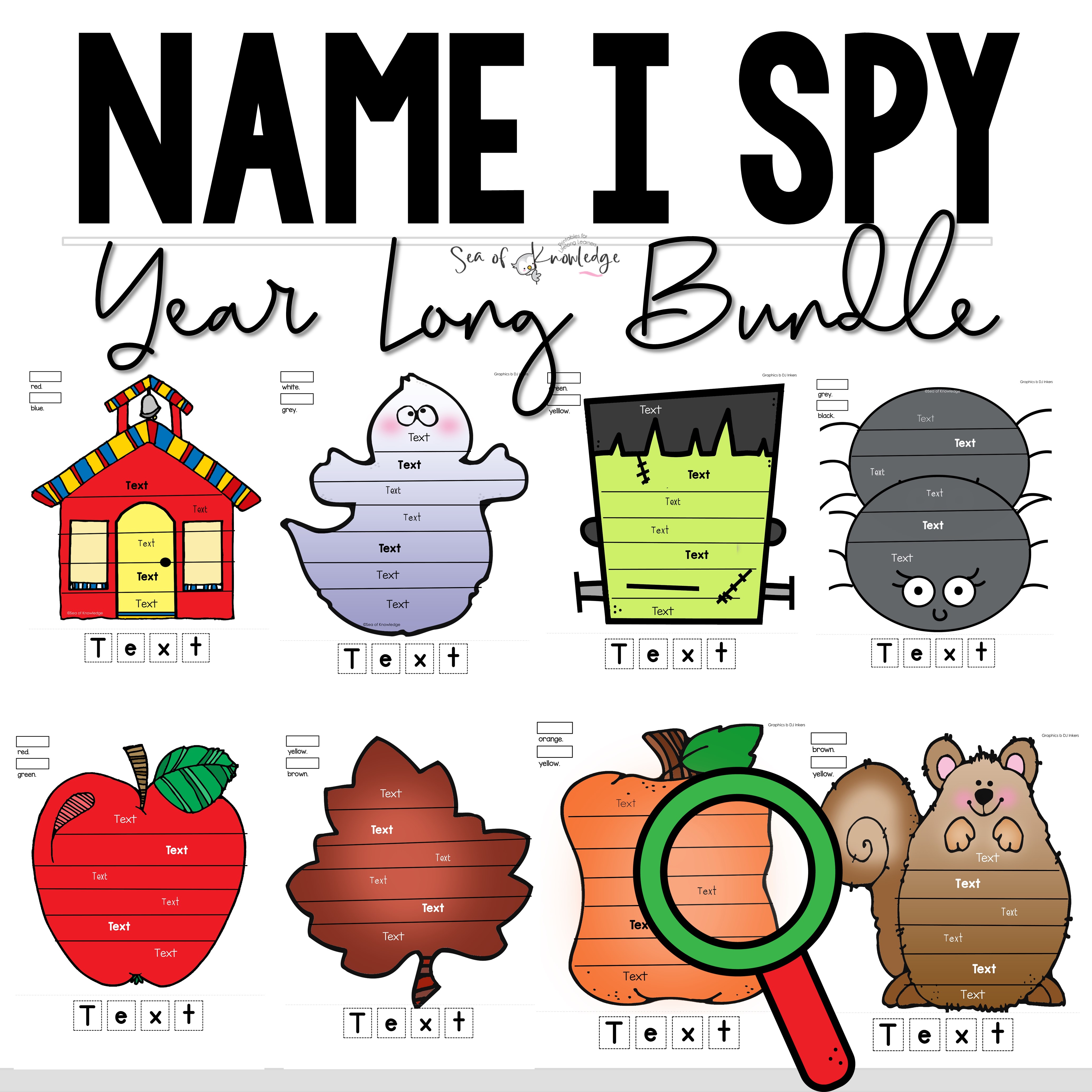 Find My Name Editable Practice Art Activities | Multi-Use Literacy & Fine Motor - Payhip