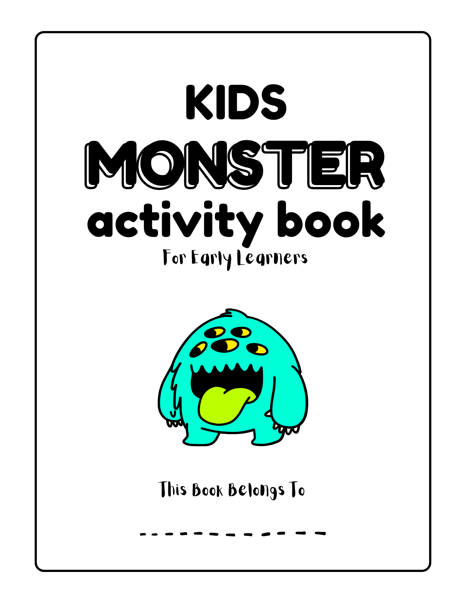 KIDS MONSTER ACTIVITY BOOK For Early Learners - 100 Pages - Payhip