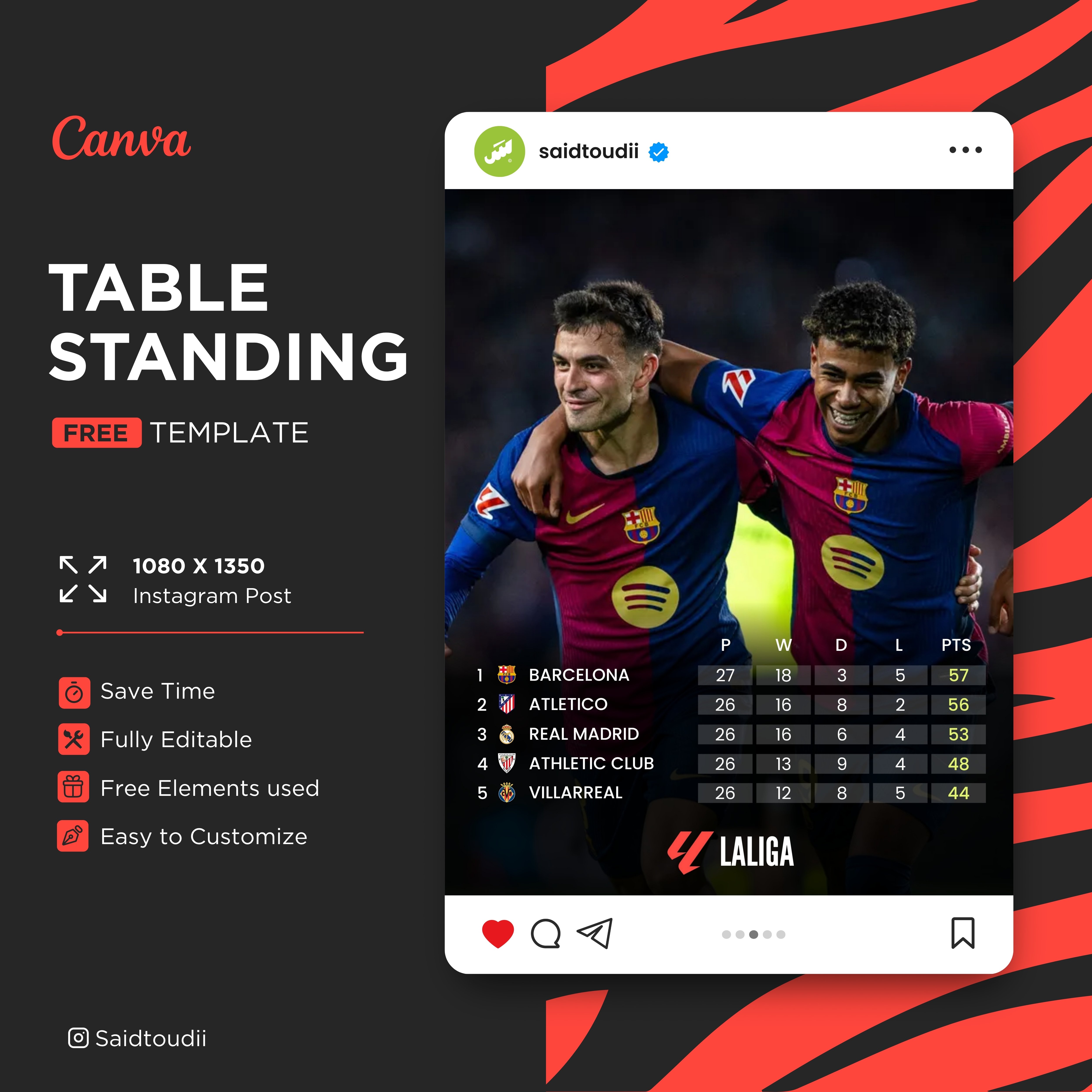 Table standing canva template - Payhip