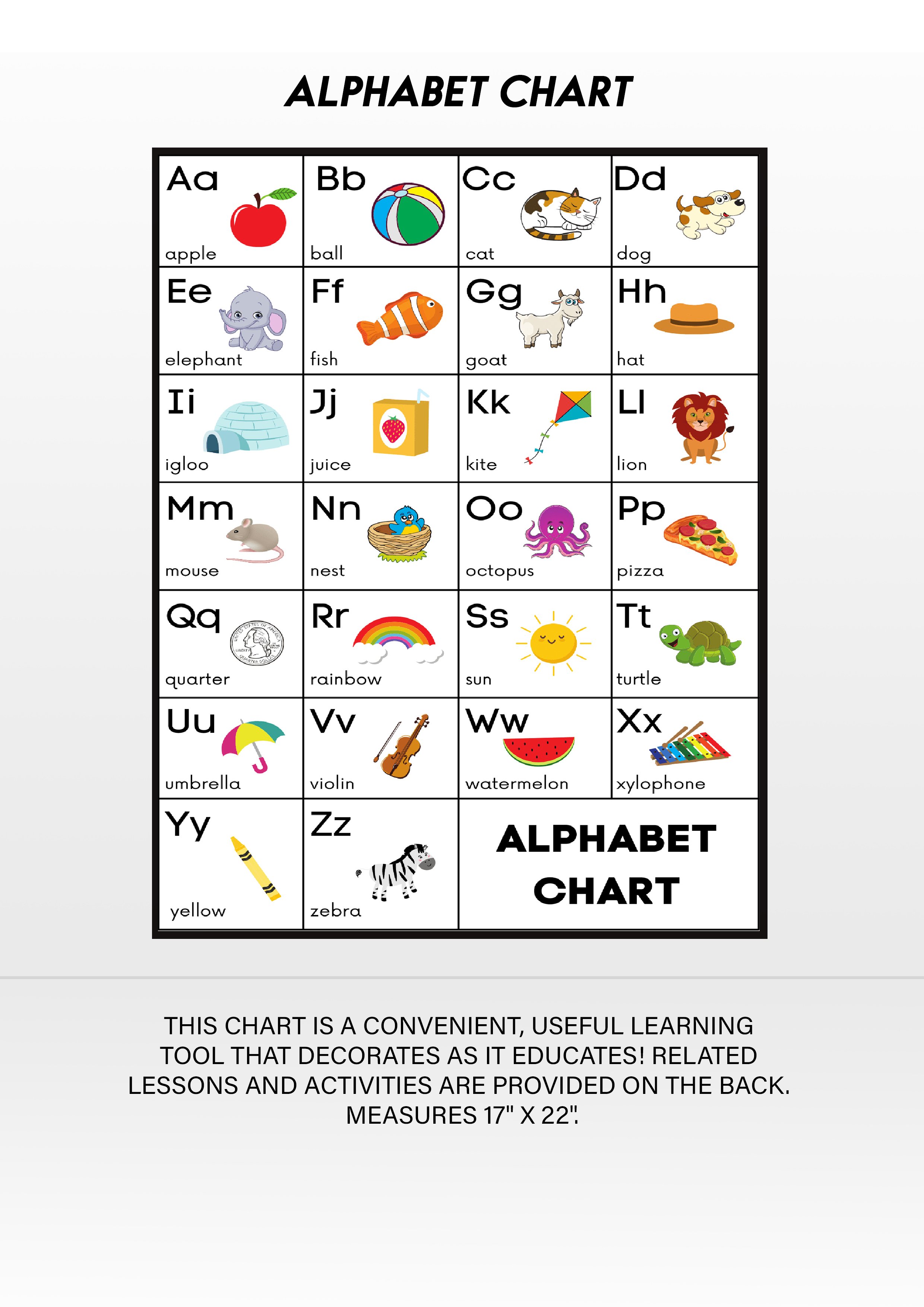 Kindergarten Alphabet Workbook in Black and White Illustrative 1 to 108 ...