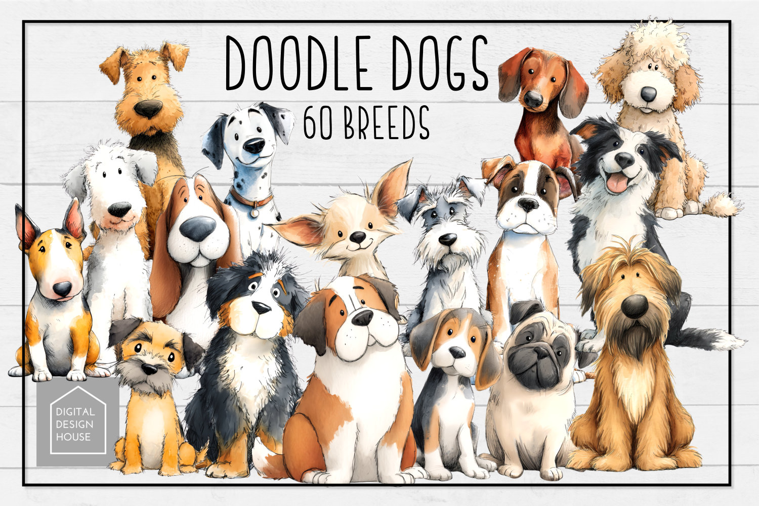 DOODLE DOGS - A collection of 88 Dogs Different Breeds PNG - Payhip