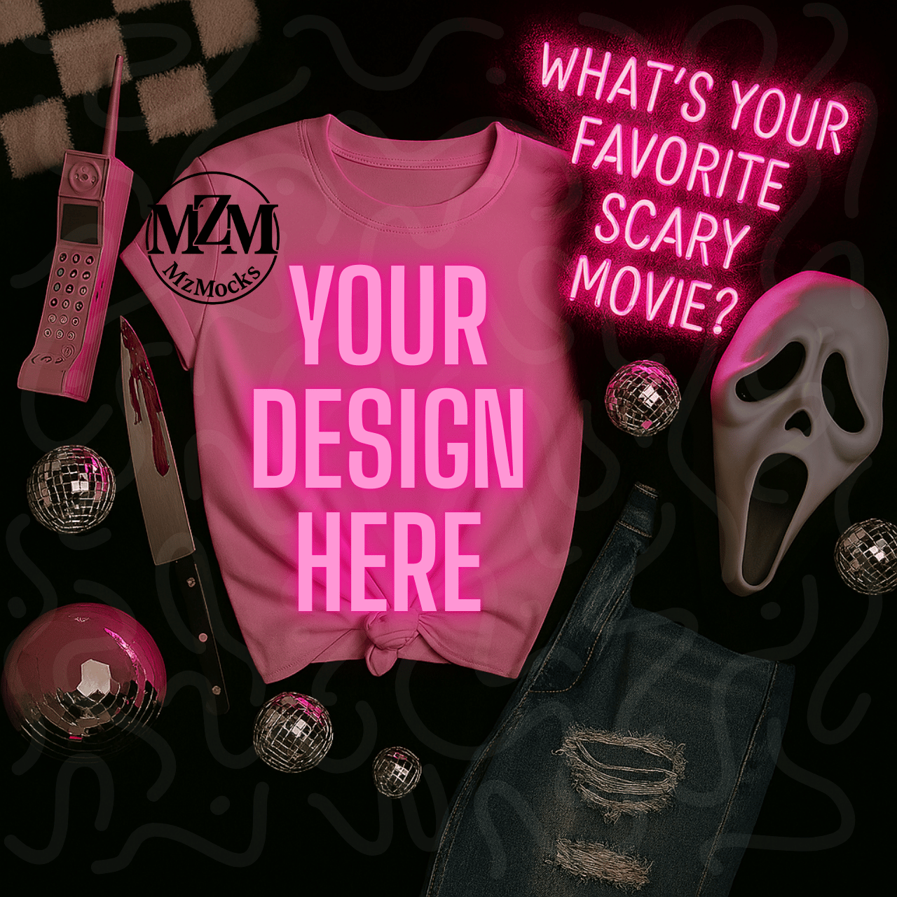 Scary movie pink tee- slasher series - Payhip
