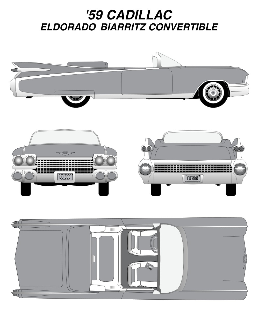 1959 cadillac eldorado BIARRITZ convertible Car Blueprint - Payhip