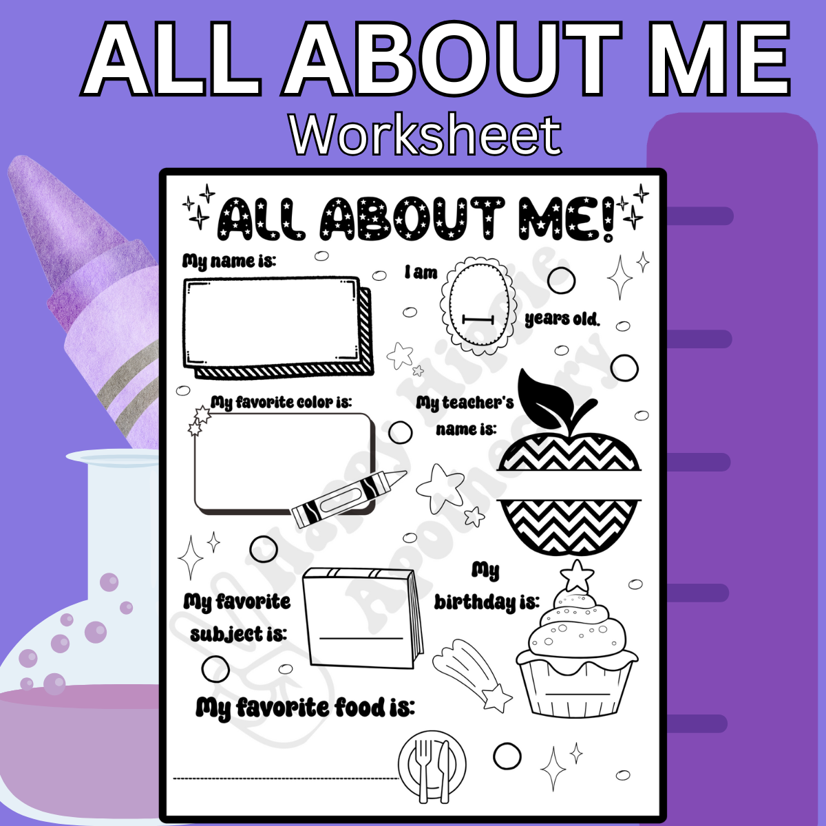 🖍️ All About Me Worksheet – Fun Back-to-School Icebreaker for ...