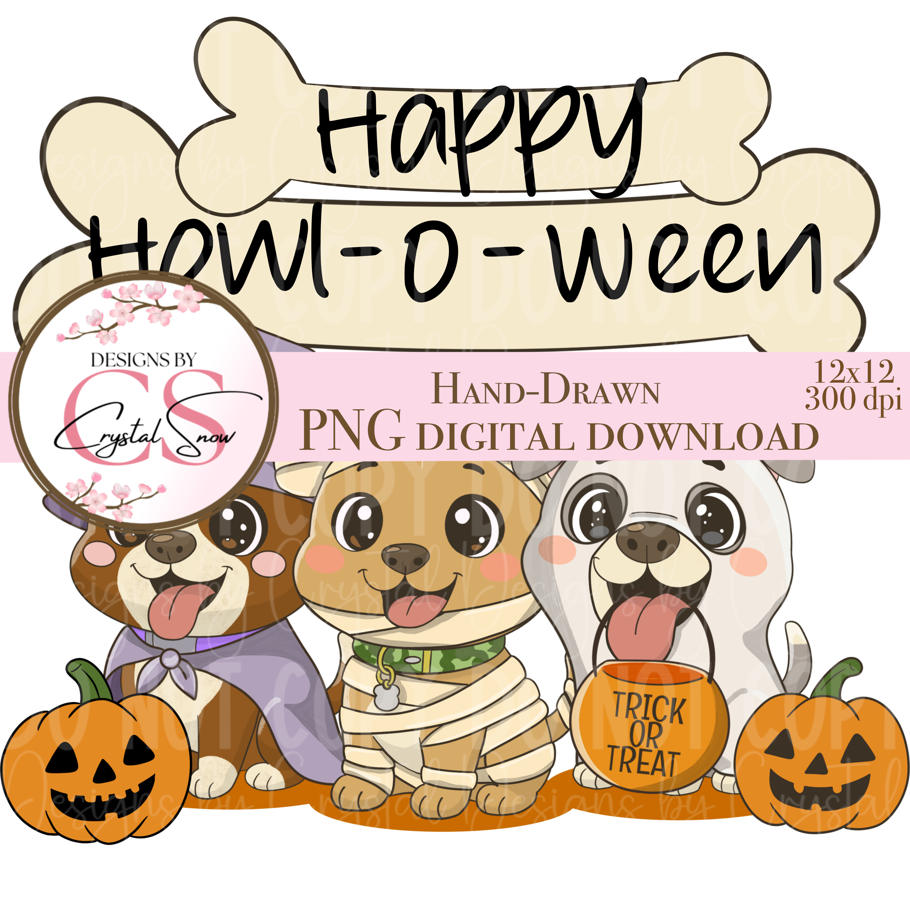 Howl-O-Ween Pitbull PNG Clipart Bundle | Halloween Dog Sublimation PNGs ...