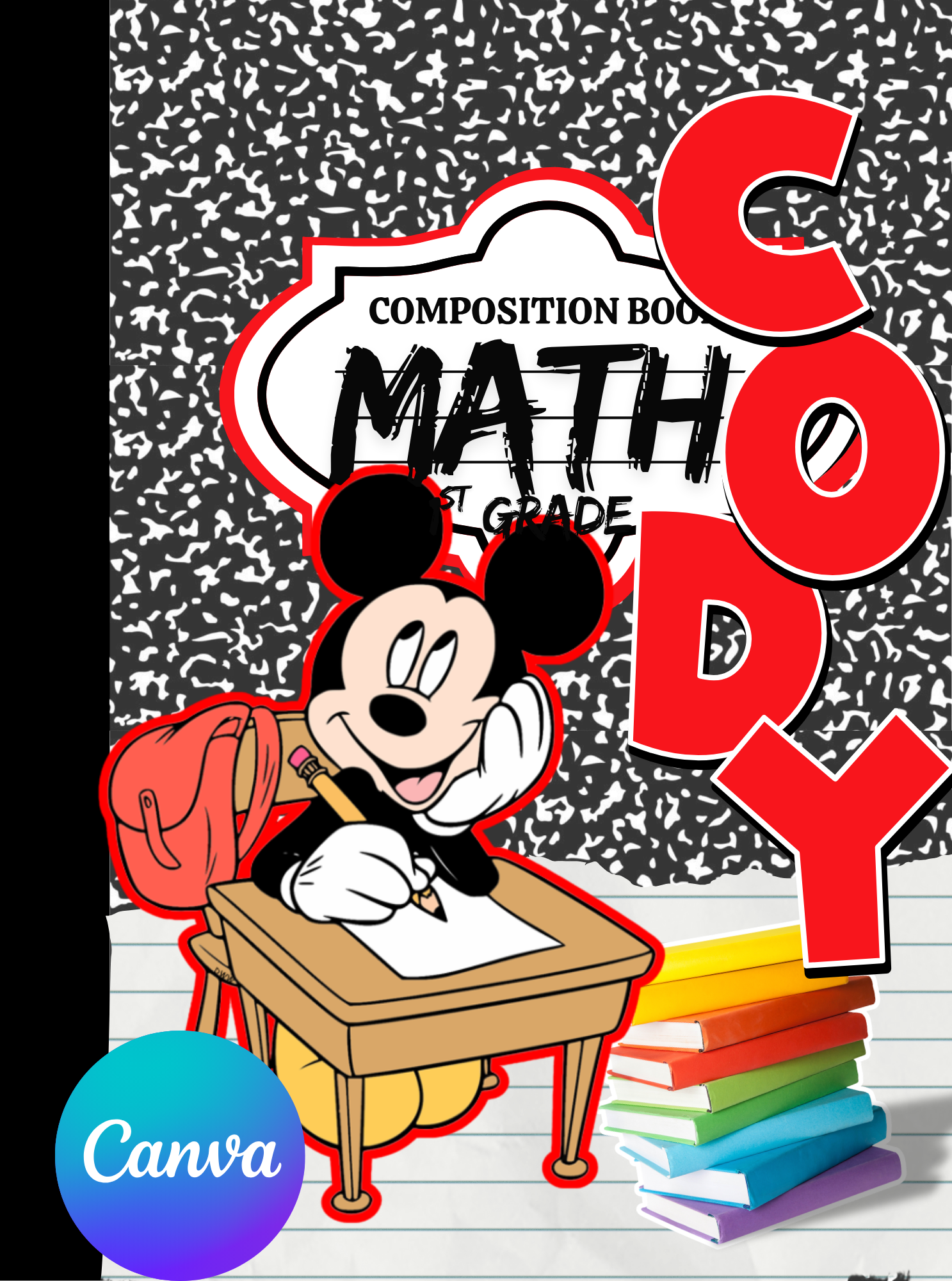 Mickey Mouse Composition Book Cover Template - Payhip
