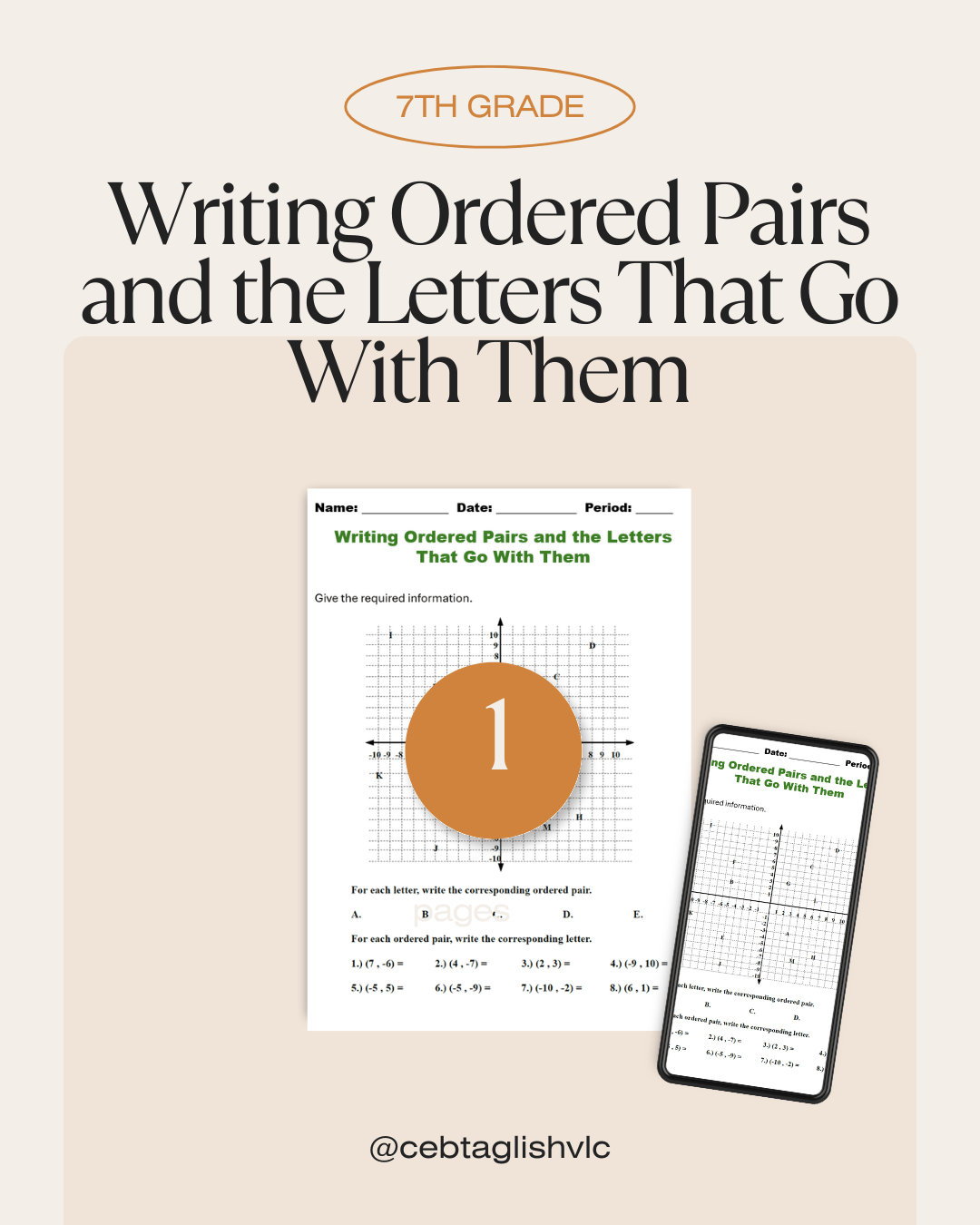 Writing Ordered Pairs and the Letters That Go With Them - Payhip