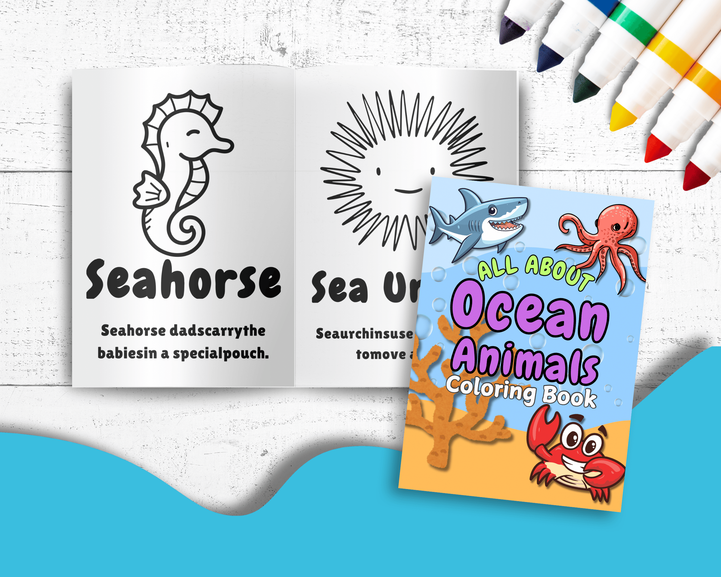 All About Ocean Animals: Informational Coloring Book with Marine Life ...