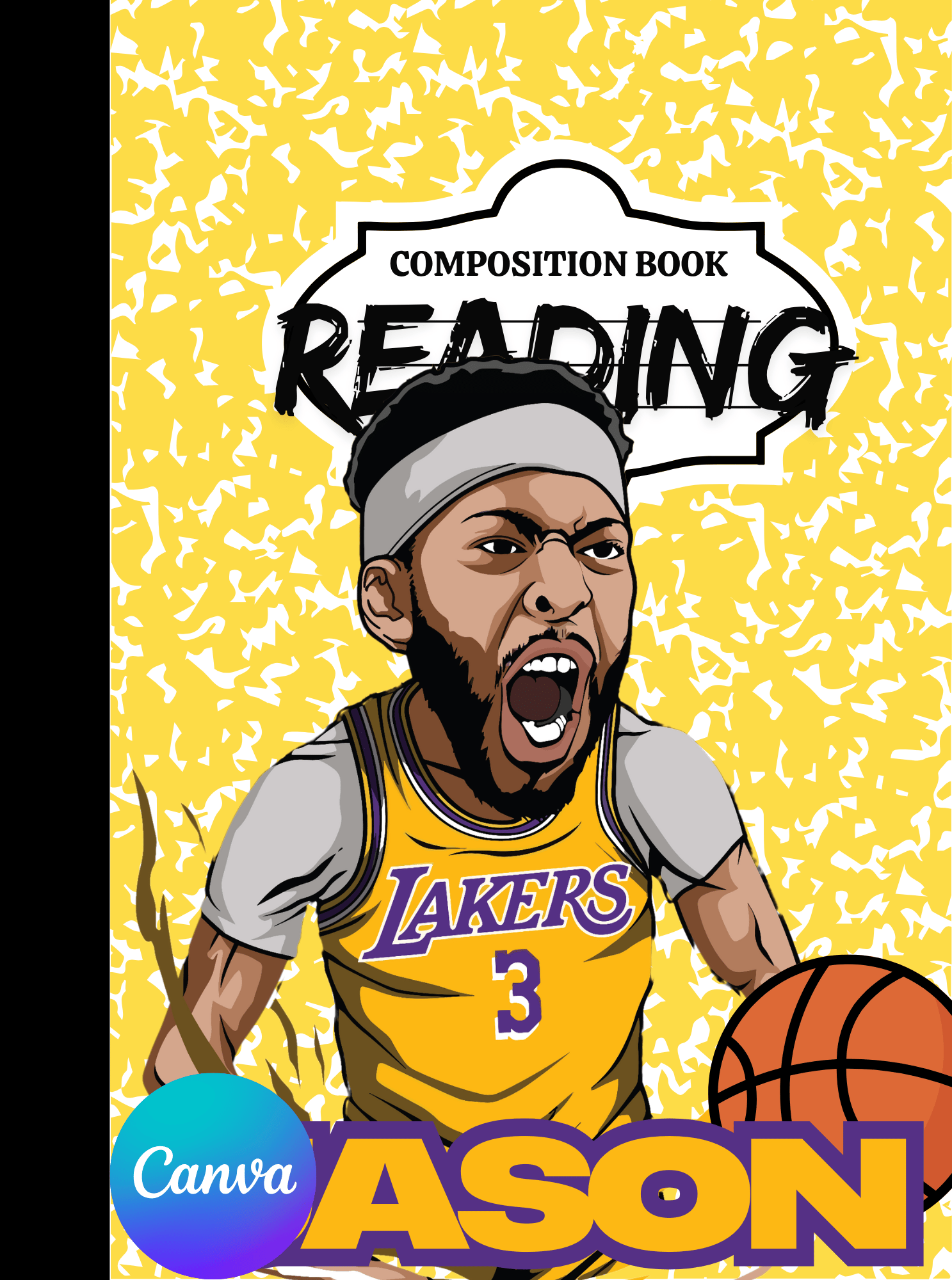 Lakers Basketball Composition Book Cover Template - Payhip