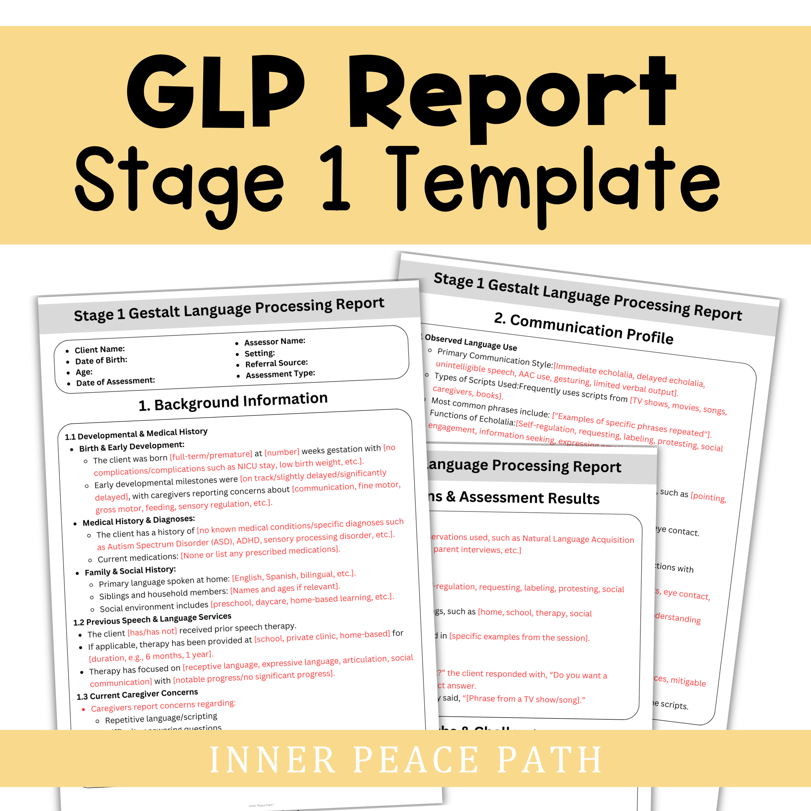 STAGE 1 Gestalt Language Processing Report Template | Neurodiversity ...