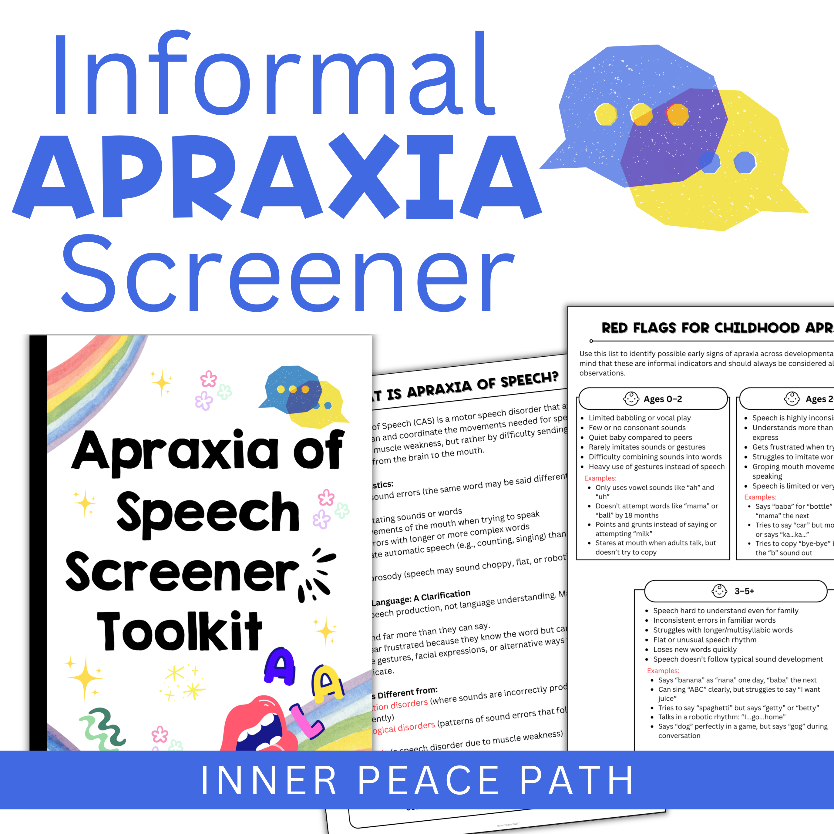 Informal Apraxia Assessement Apraxia of Speech Screener Langauge ...