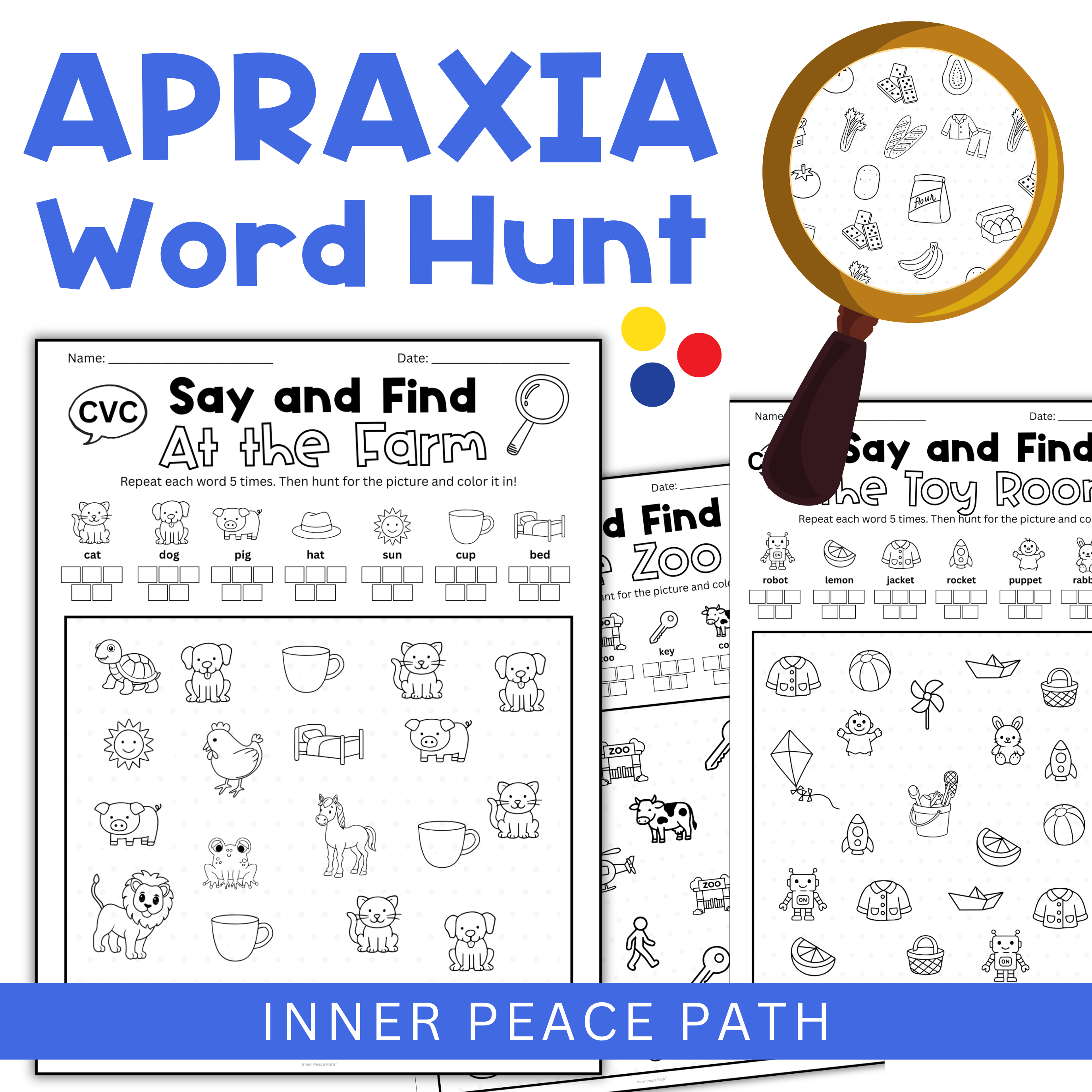 Apraxia Word Lists CV CVC Words Apraxia of Speech Activities Speech ...