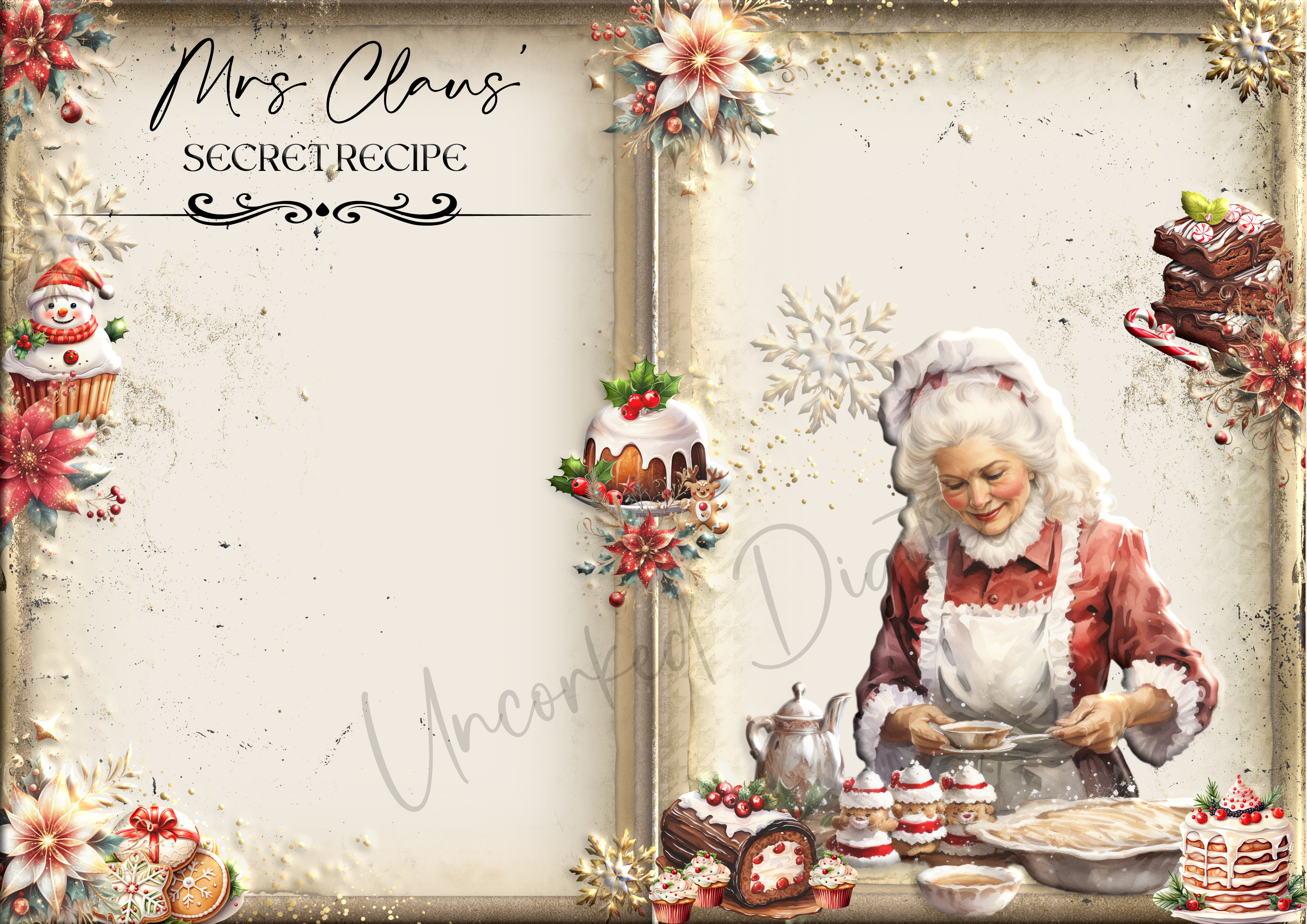 Mrs Claus Secret Recipe x 2 resizable designs with seperate text - Payhip