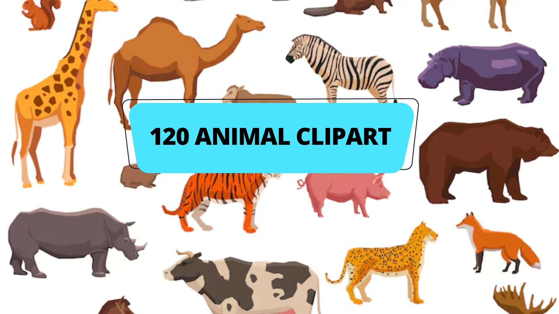 120 Animal Clipart Bundle | Cute & Realistic PNG Files for Sublimation ...
