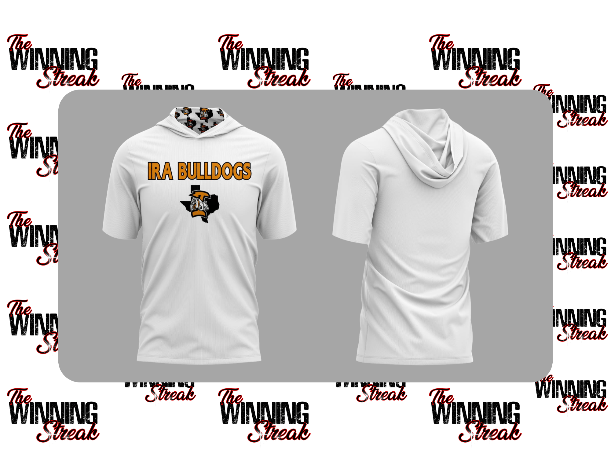 White Ira Bulldogs Performance Hooded Tee - Payhip
