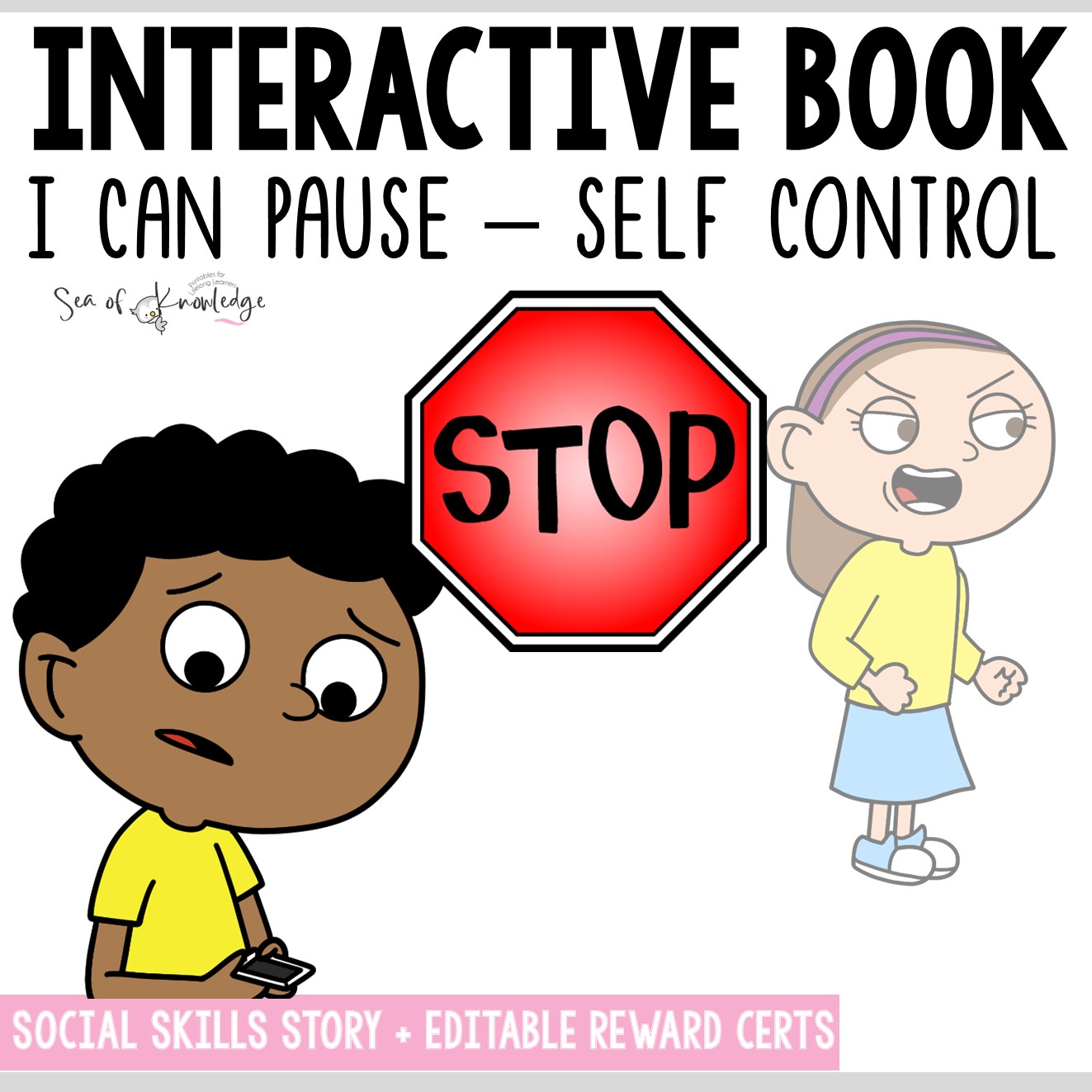 I Can Pause Like a Stop Sign | Self-Control Social Skills Story for ...