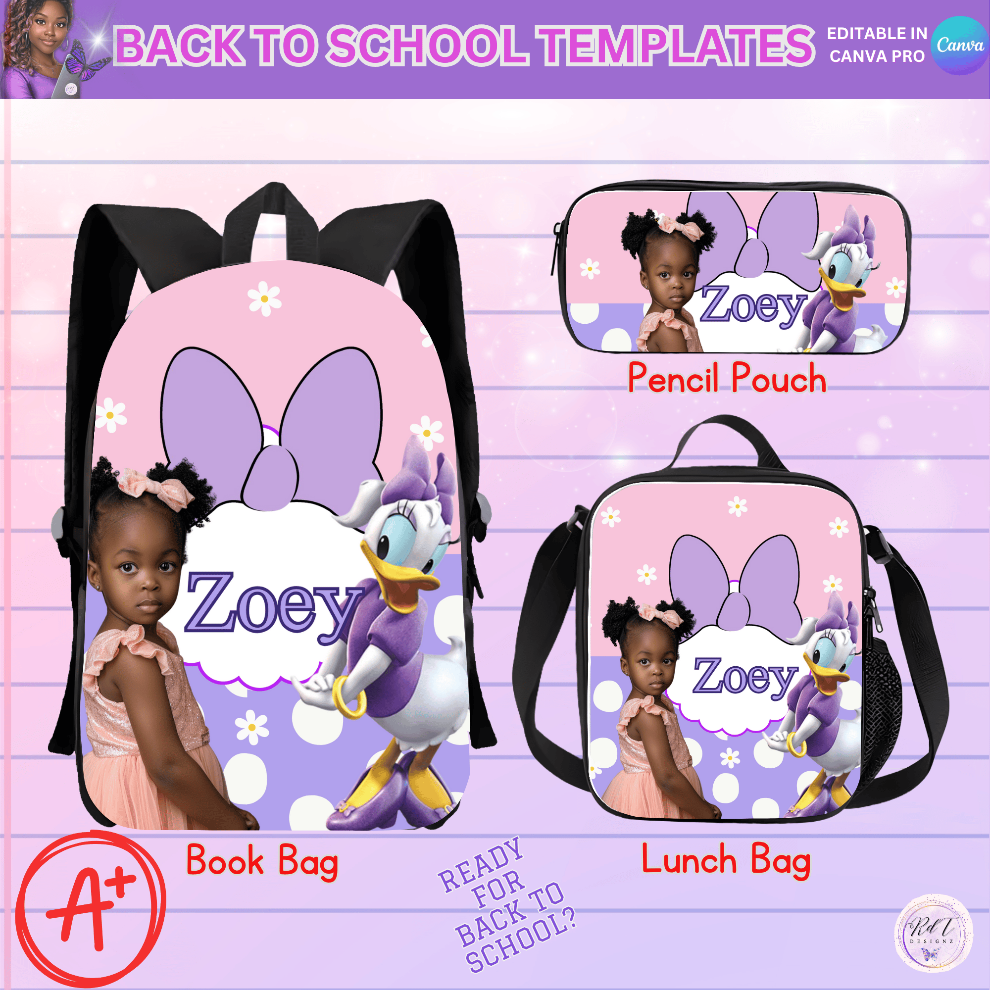 Back 2 School Backpack Mockup Template - DAFFY DUCK - Payhip