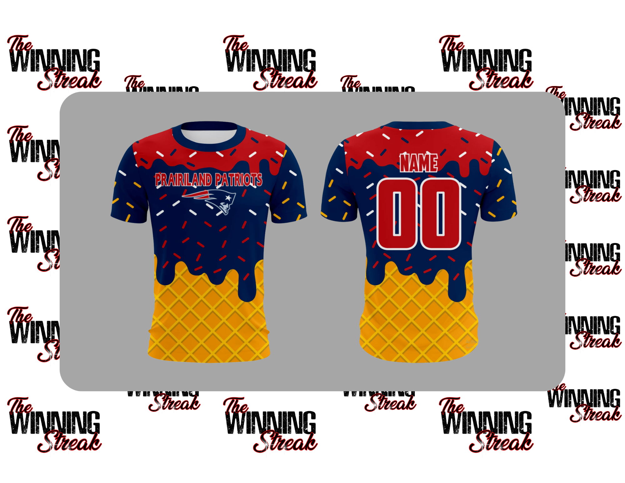 Prairiland Patriots Ice Cream Drip Custom Tee - Payhip