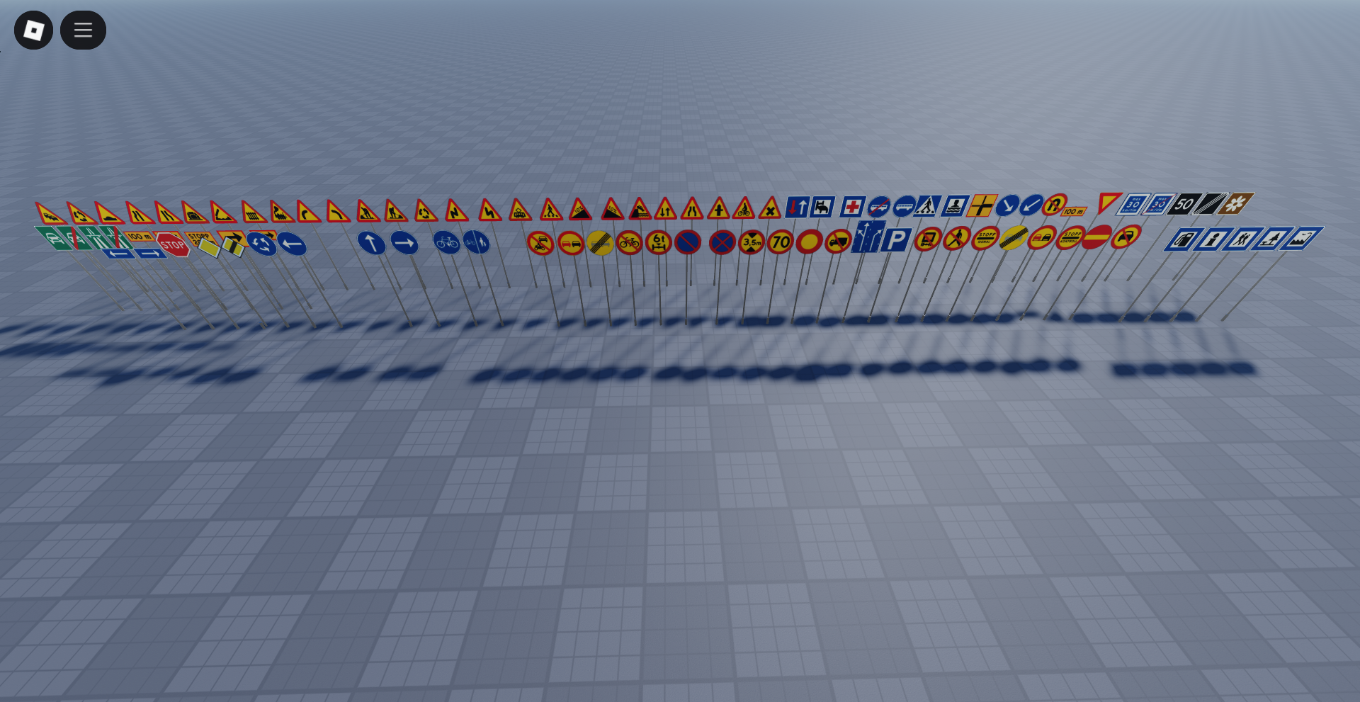 European Road Signs Pack – 80 Signs for Roblox