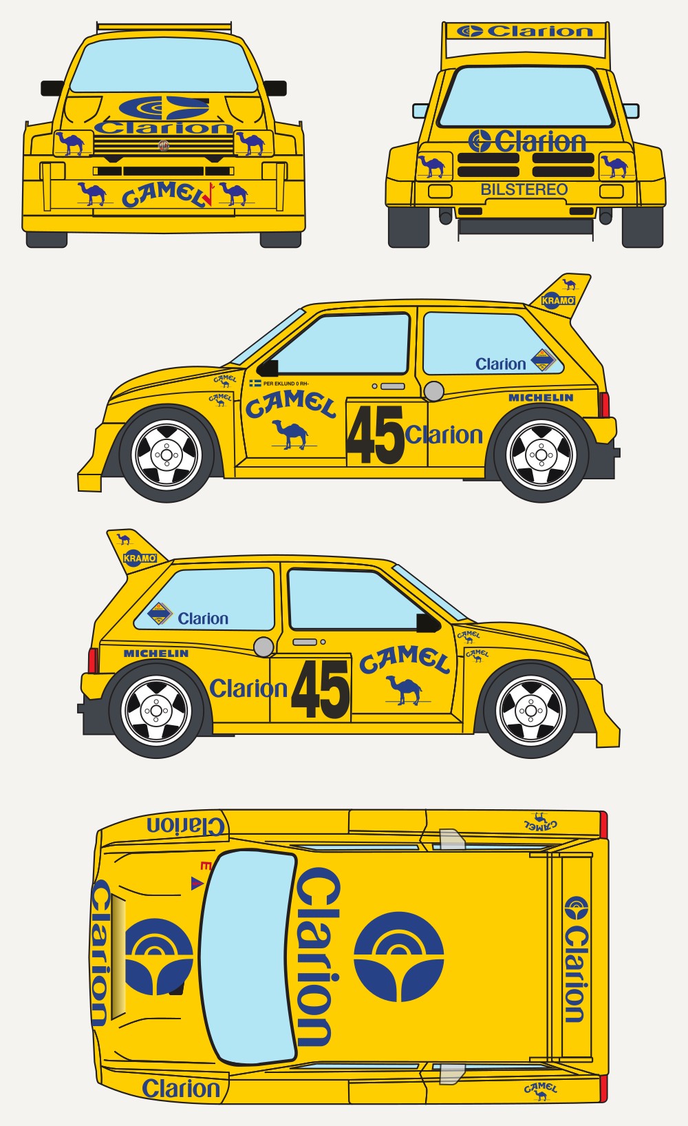 MG Metro 6R4 Team Clarion Europe Car Blueprint - Payhip