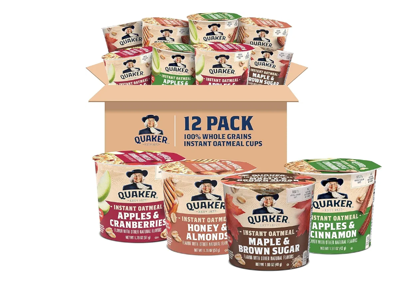 Quaker Instant Oatmeal Express Cups, 4 Flavor Variety Pack, 1.76 Ounce ...