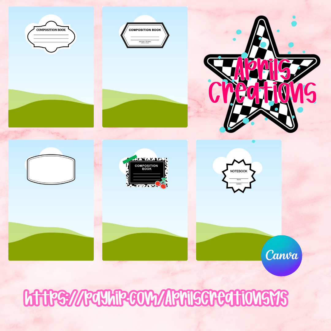 Editable Composition Notebook Cover Template (Canva) - Payhip