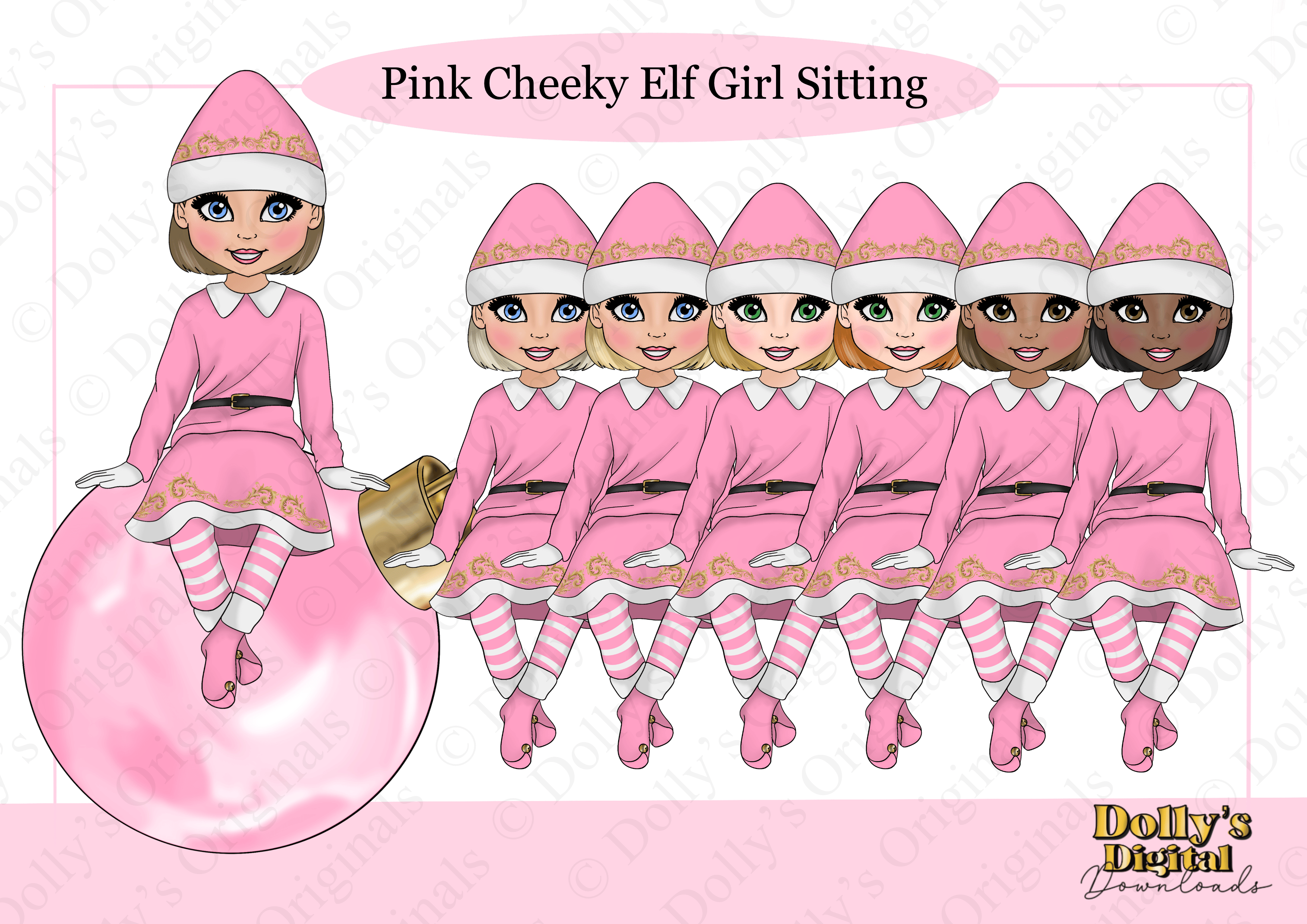 Pink Cheeky Elf Girl Sitting - Payhip