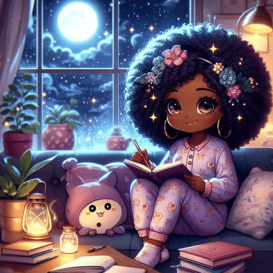 Chibi Studying Black Girl - Payhip