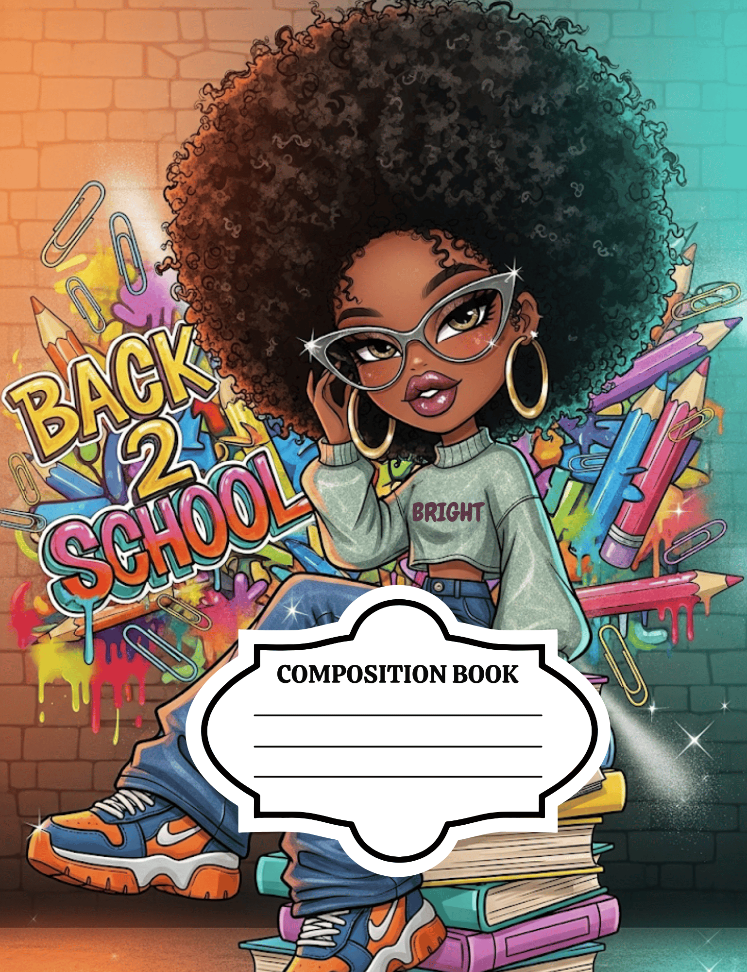 Afrocentric Urban Graffiti Composition Notebook Covers | Back-to-School ...