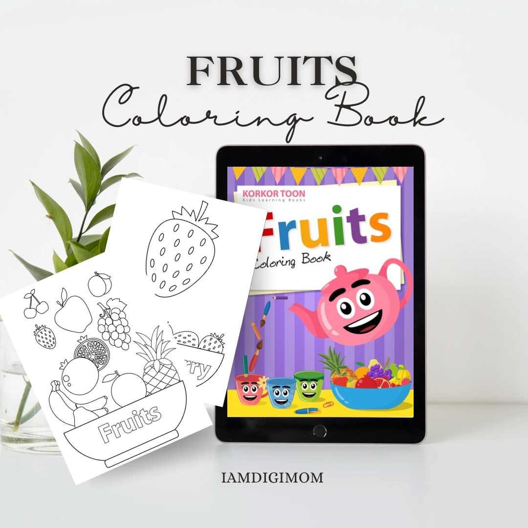 🍓🍌 Fruits Coloring Book for Kids – Fun & Educational Printables 🎨 - Payhip