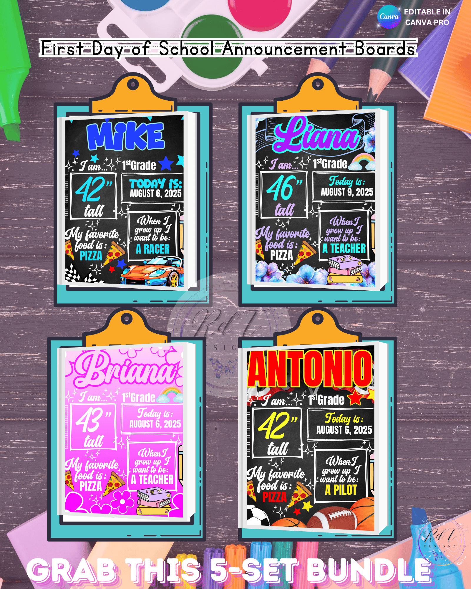 1st Day School Announcement Board 2 Templates - Payhip