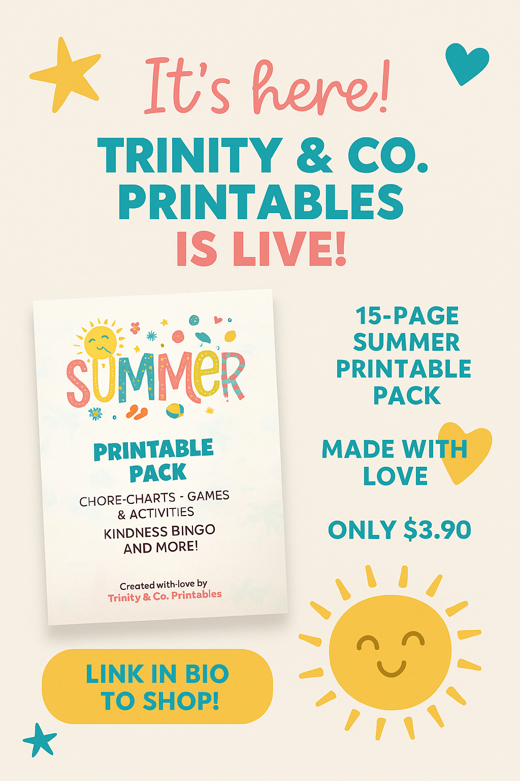 Summer Printable Pack - Fun, Calm & Creative (15 pages) - Payhip