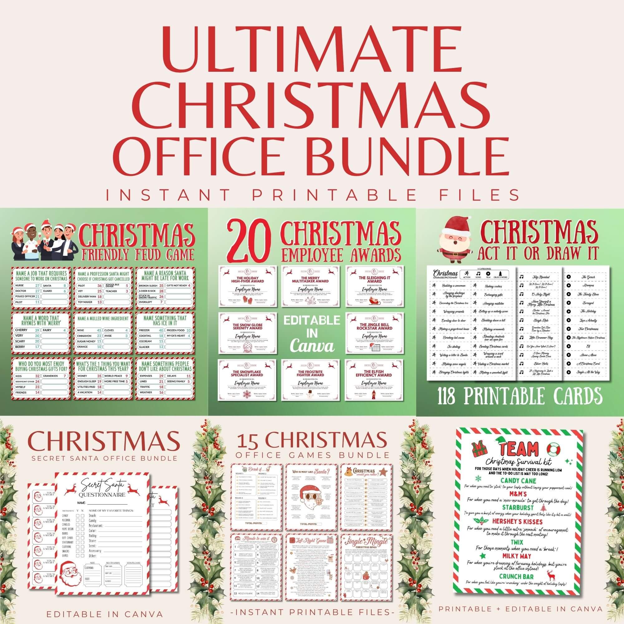 Ultimate Office Christmas Party Game Bundle – 15 Printable Games ...