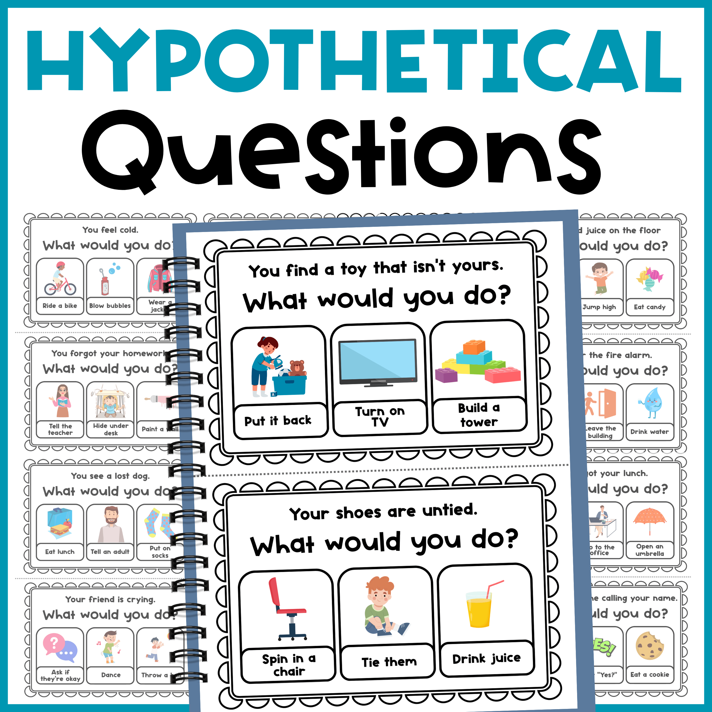 Hypothetical Questions Speech Therapy Cards and Worksheets - Payhip