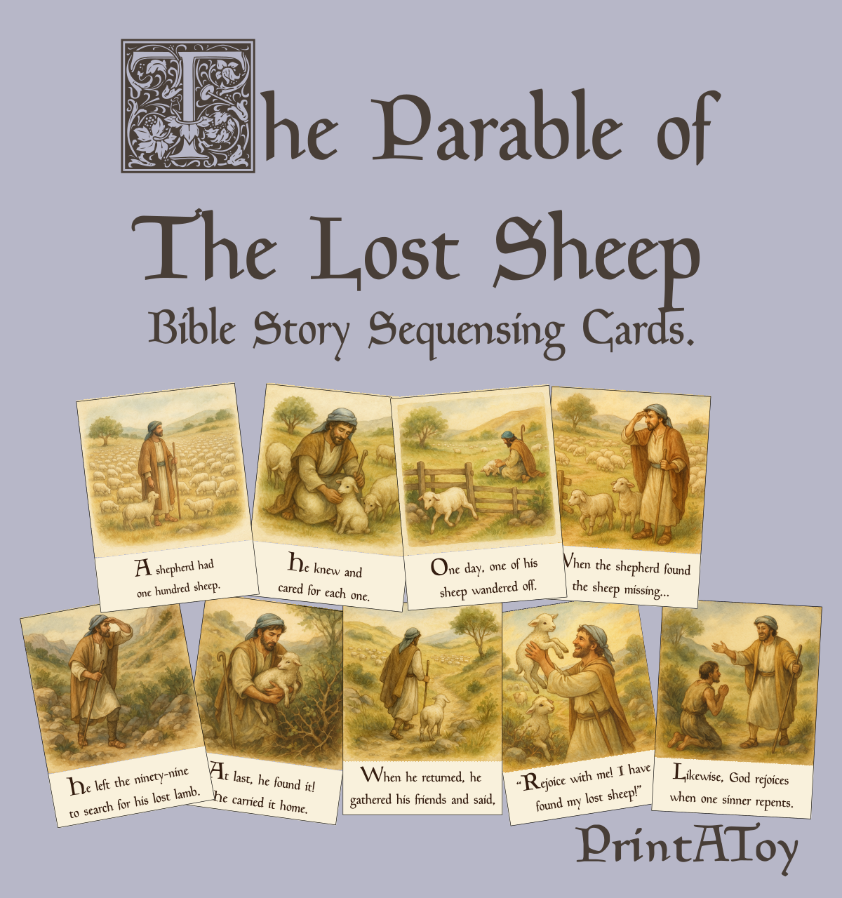 The Parable of the Lost Sheep – Printable Sequencing Cards for Kids ...