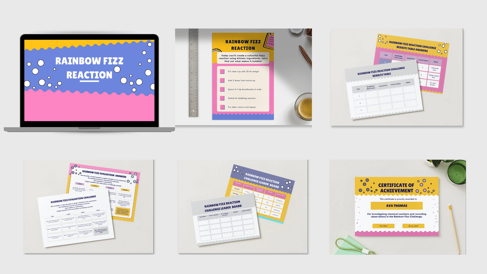 Rainbow Fizz Chemistry Experiment | Instructions & Demo for Kids STEM ...