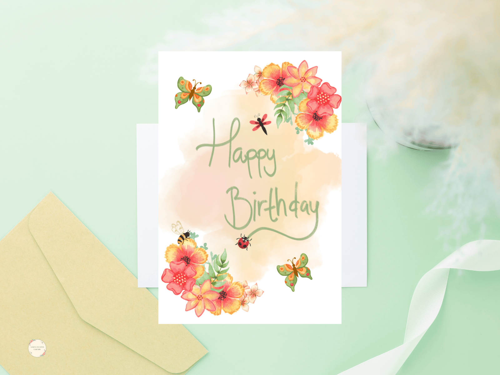 Printable Watercolor Garden Birthday Card: Perfect for Nature Lovers ...