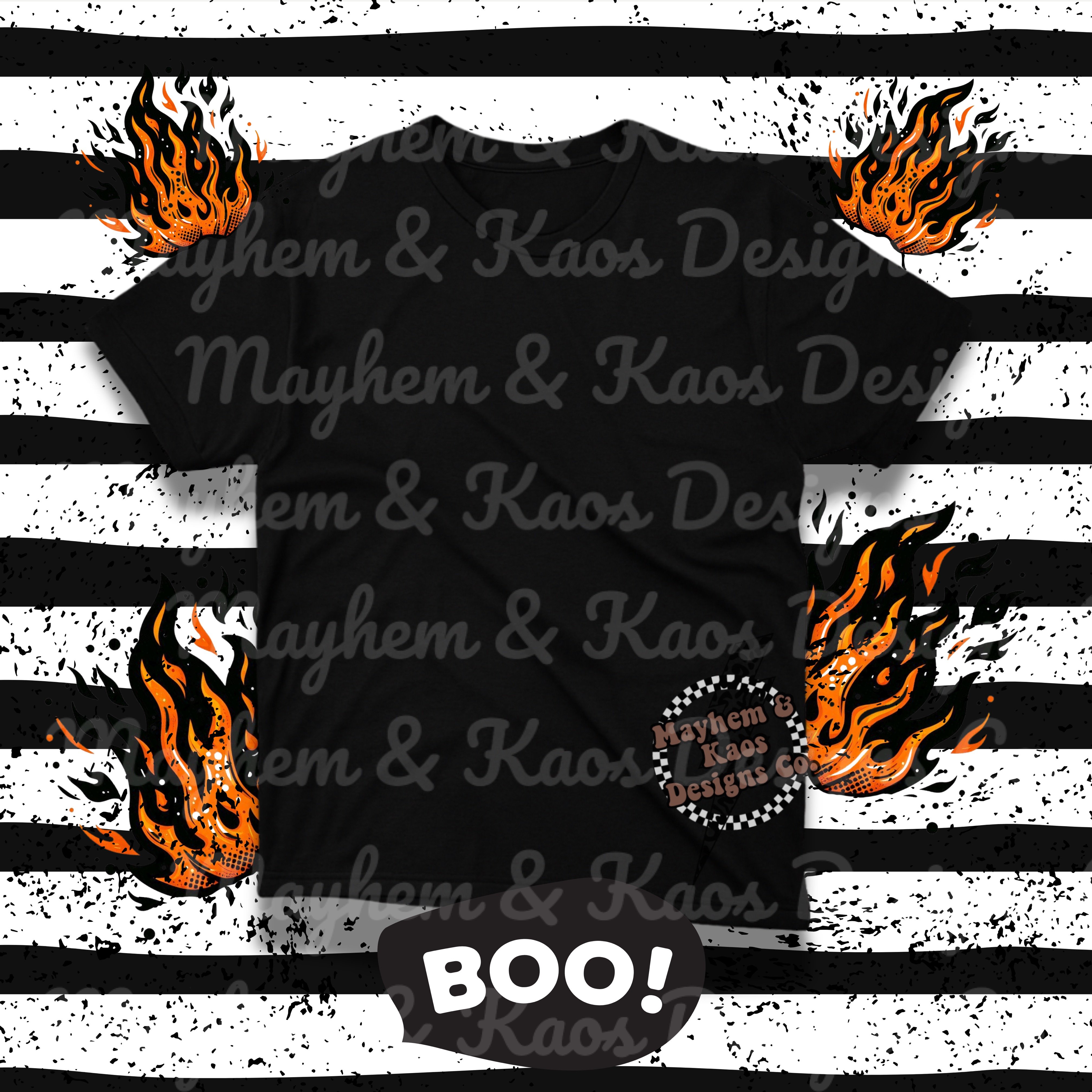 Boo flame black tee mock - Payhip