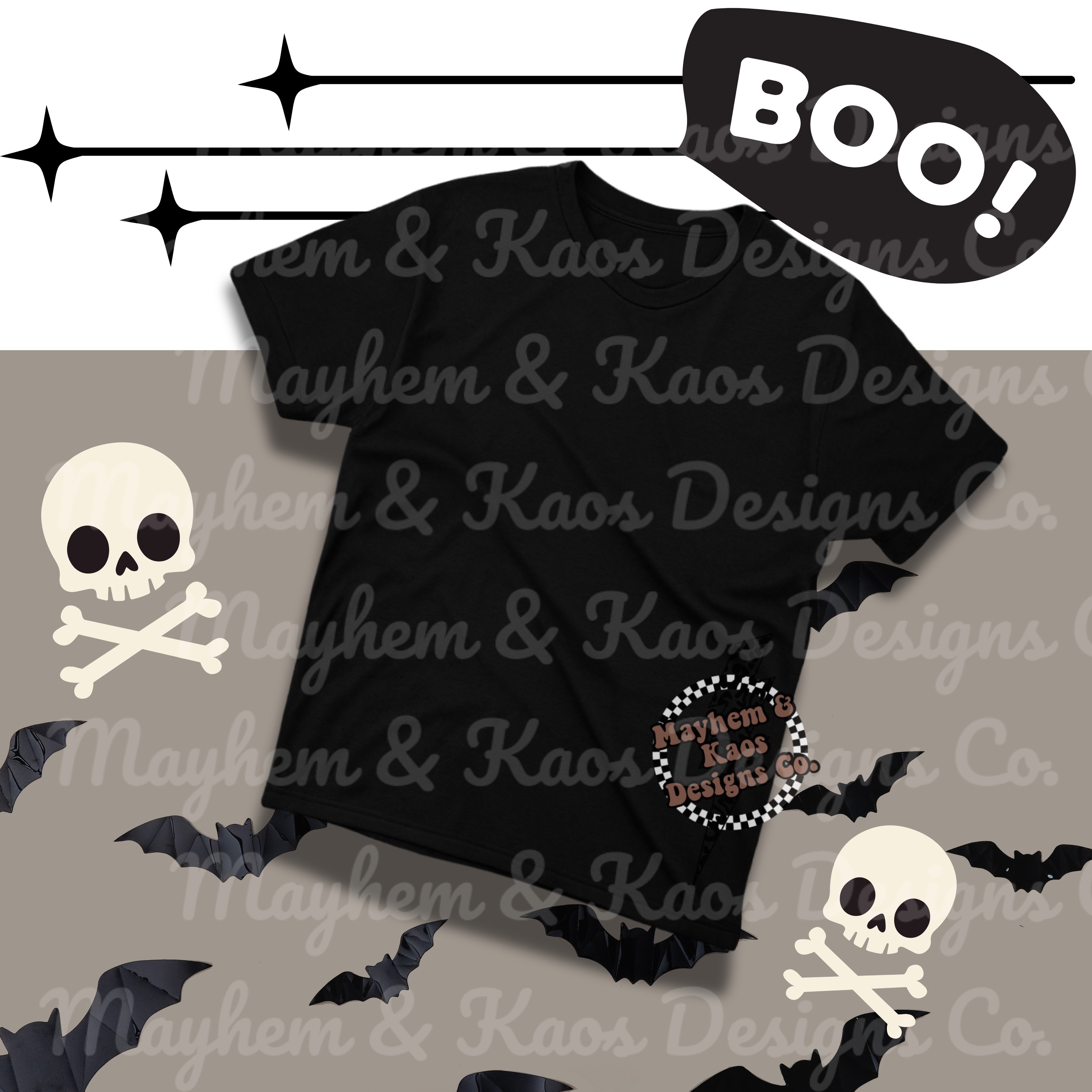 Boo black tee mockup - Payhip